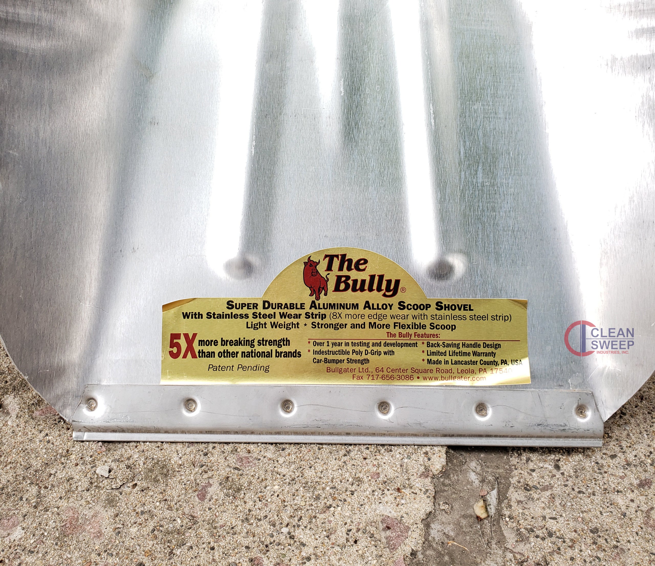 #14 HD aluminum alloy Bully Scoop shovel, added stainless steel edge, 36" handle with ...